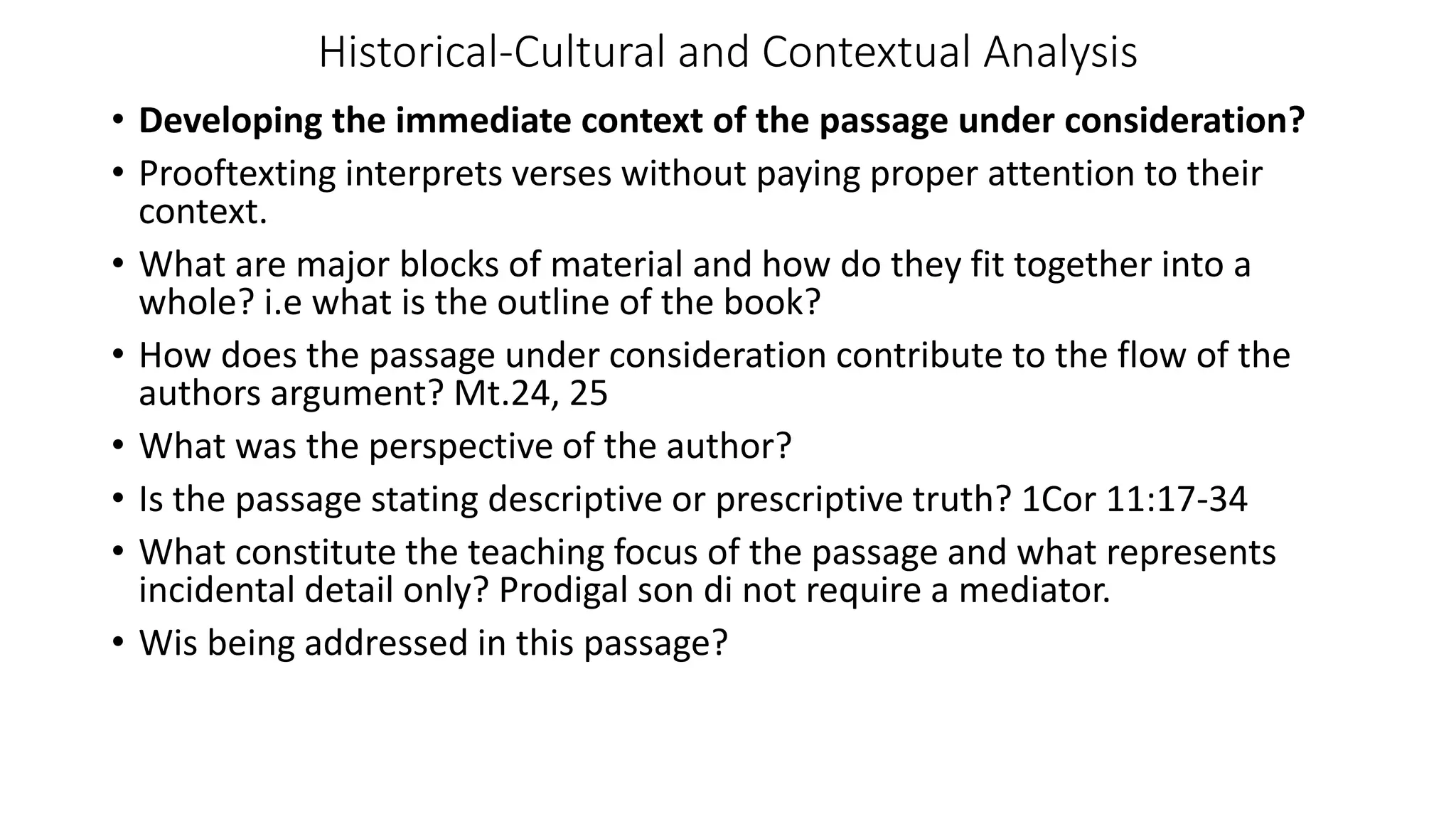 Historical cultural and contextual analysis | PPTX