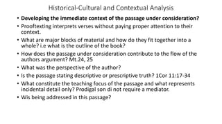 Historical cultural and contextual analysis | PPTX | Christianity ...