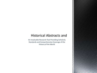 Historical abstracts | PPTX