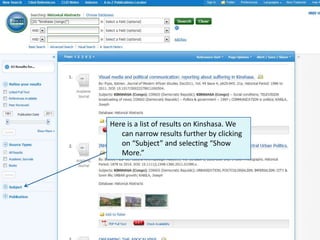 Historical Abstracts and JSTOR | PPTX