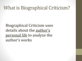 Historical and Biographical Approach | PPTX