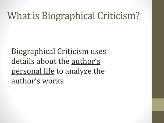 Historical and Biographical Approach | PPTX | Biographies | Genres