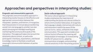 Approaches to Interpretation Studies slides | PDF