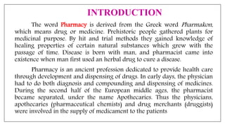 HISTORICAL BACKGROUND & DEVELOPMENT OF PROFESSION OF PHARMACY | PPTX