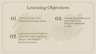 Historical Background of Philippine Democratic Politics | PDF