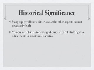 Historical Bencharks: Significance | PPT