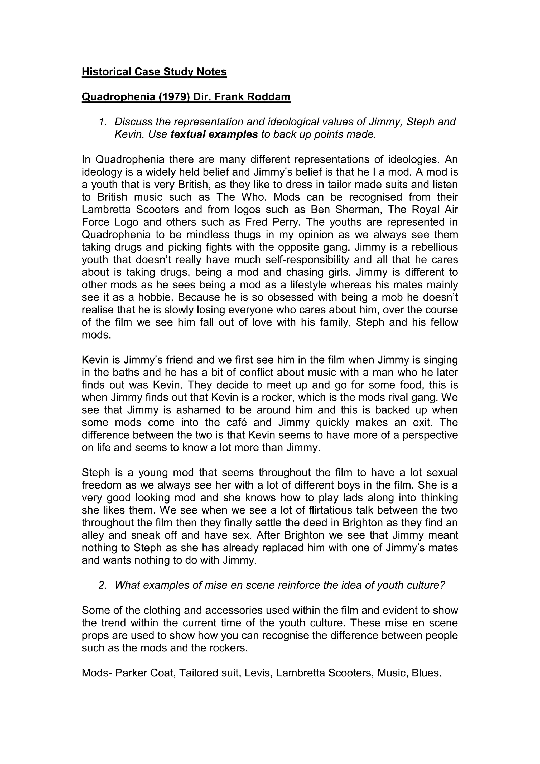 Historical case study notes | PDF