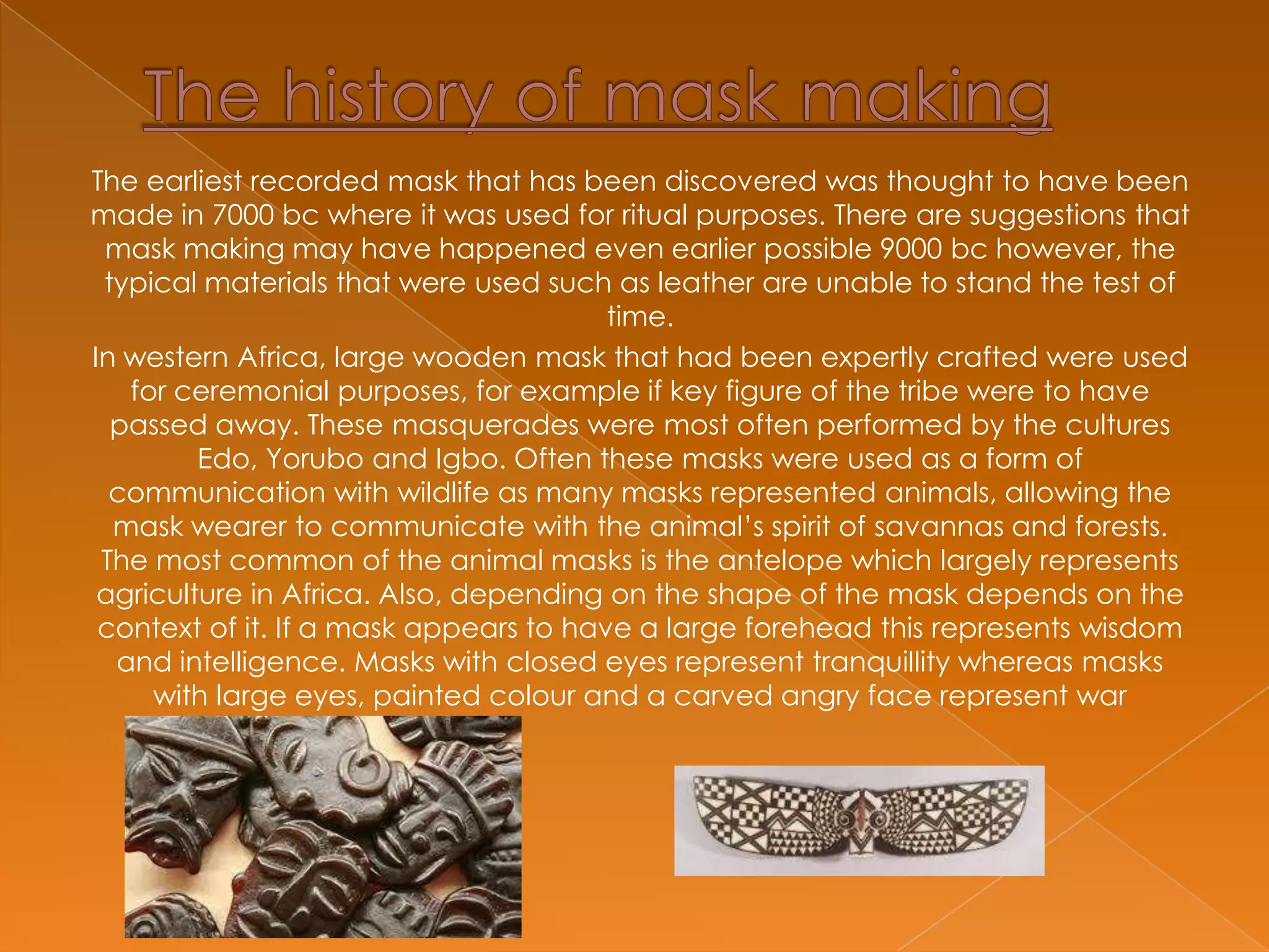 Historical context of mask making | PPTX