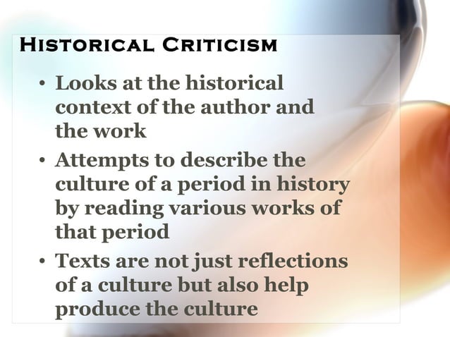 Historical Criticism | PPT | Books and Literature
