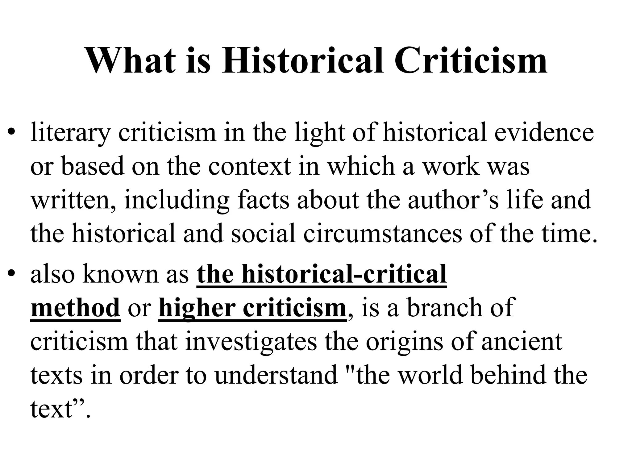 Historical criticism | PPTX