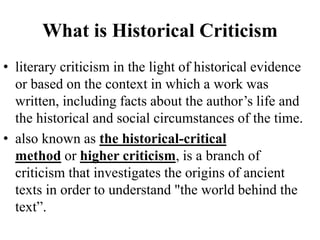 Historical criticism | PPTX