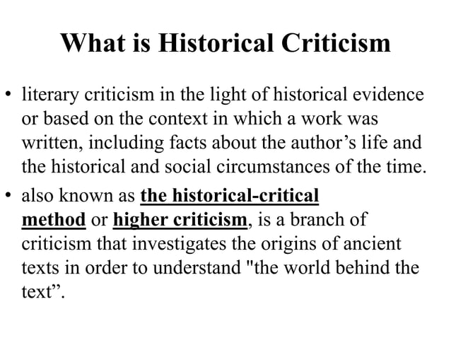 Historical criticism | PPTX