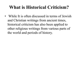Historical criticism | PPTX
