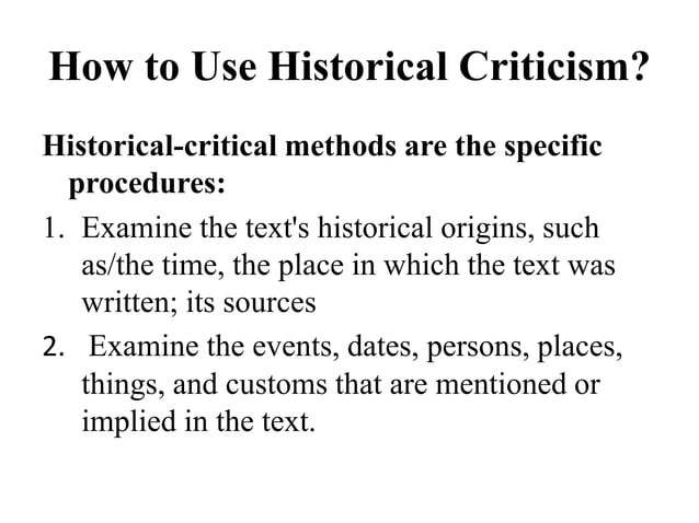 Historical criticism | PPTX