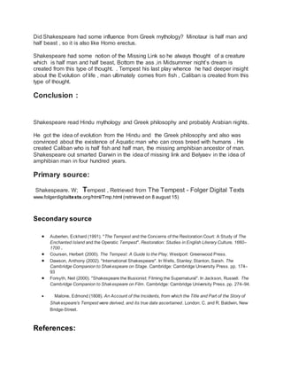 Caliban as the missing link: Shakespear studies. | DOCX