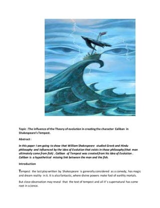 Caliban as the missing link: Shakespear studies. | PDF