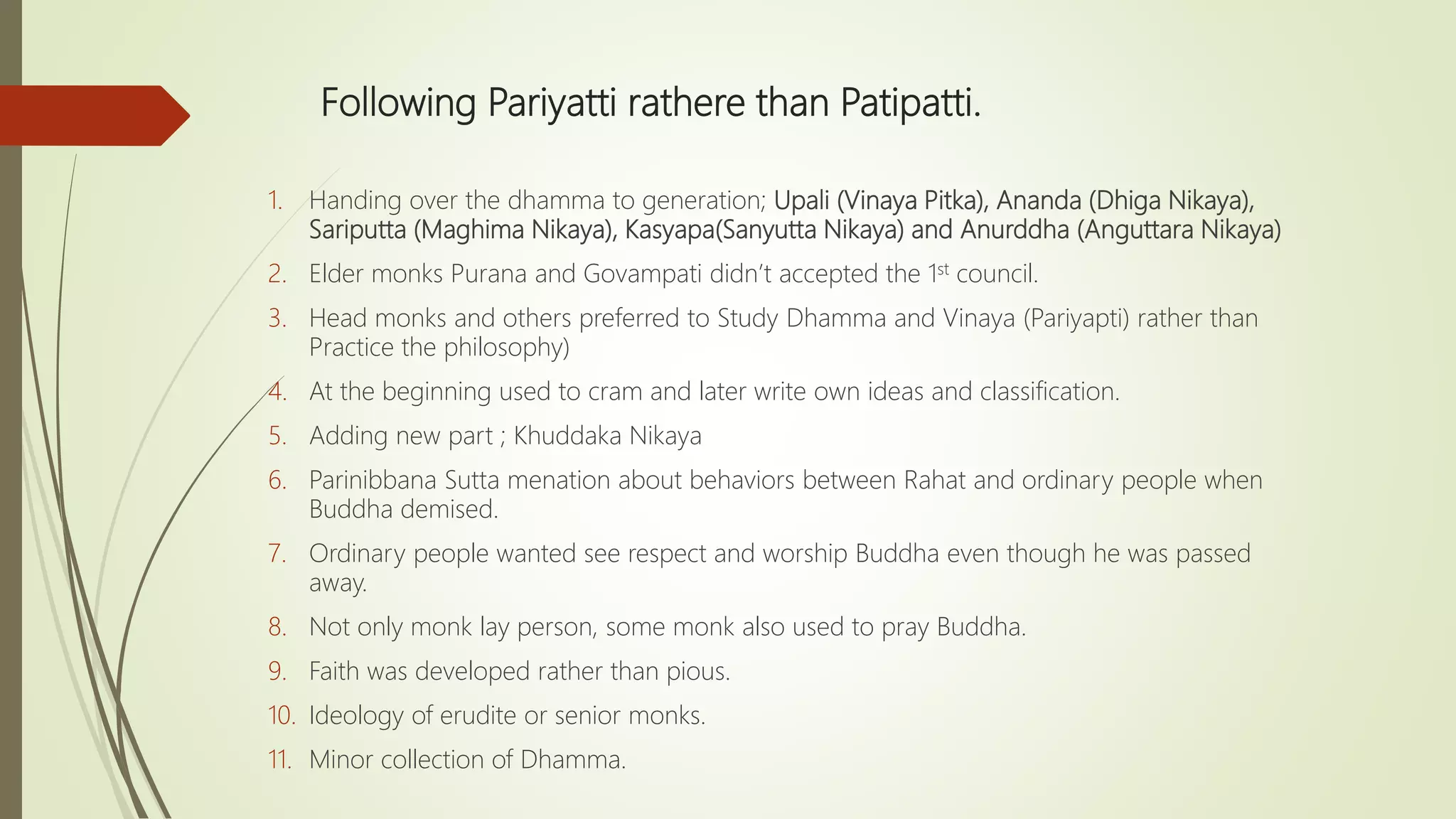 Historical development of buddhist sects in india | PPTX