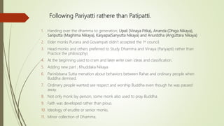 Historical development of buddhist sects in india | PPTX