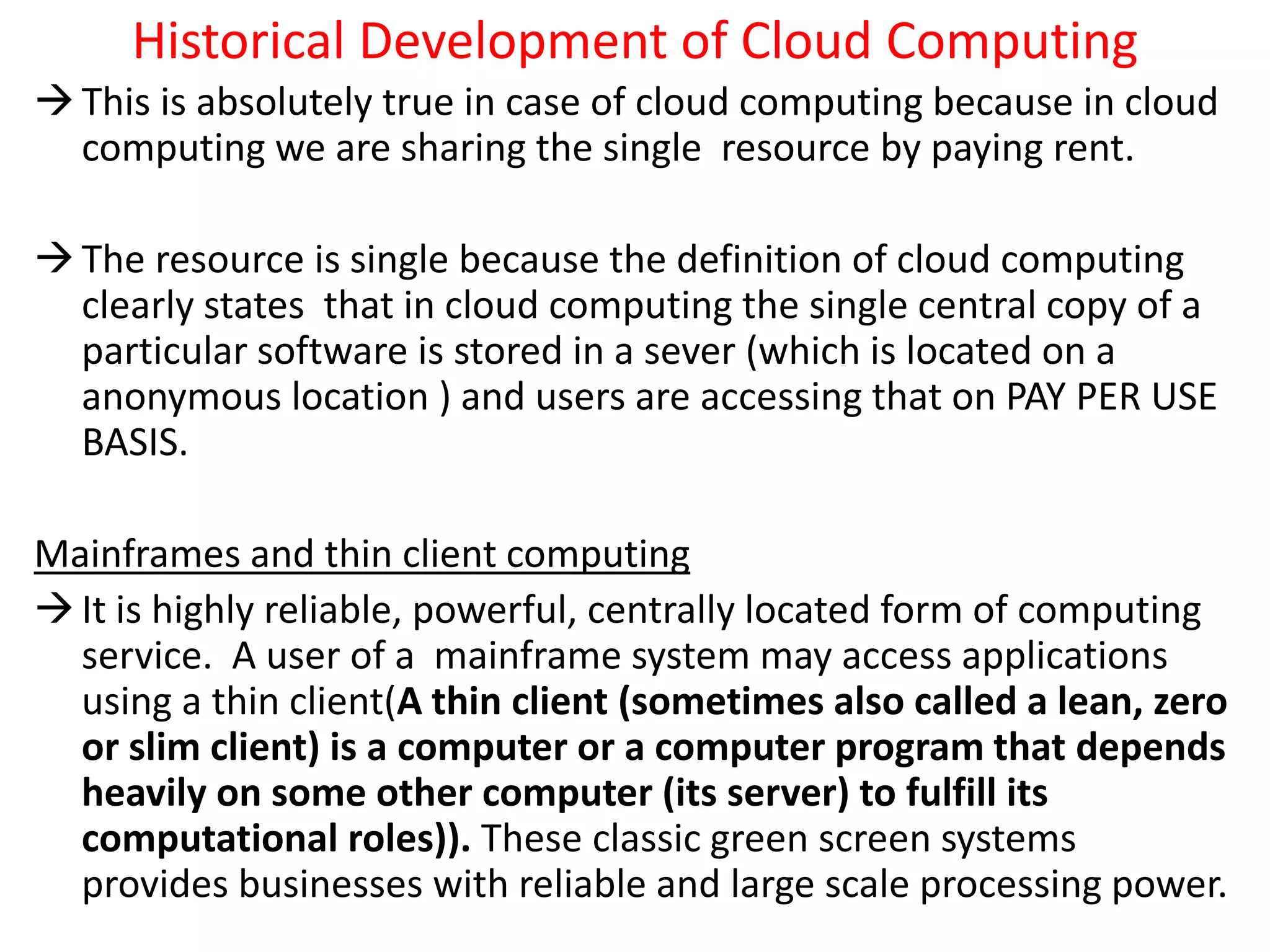 Historical development of cloud computing | PPTX