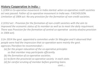 Historical development of co operative | PPT