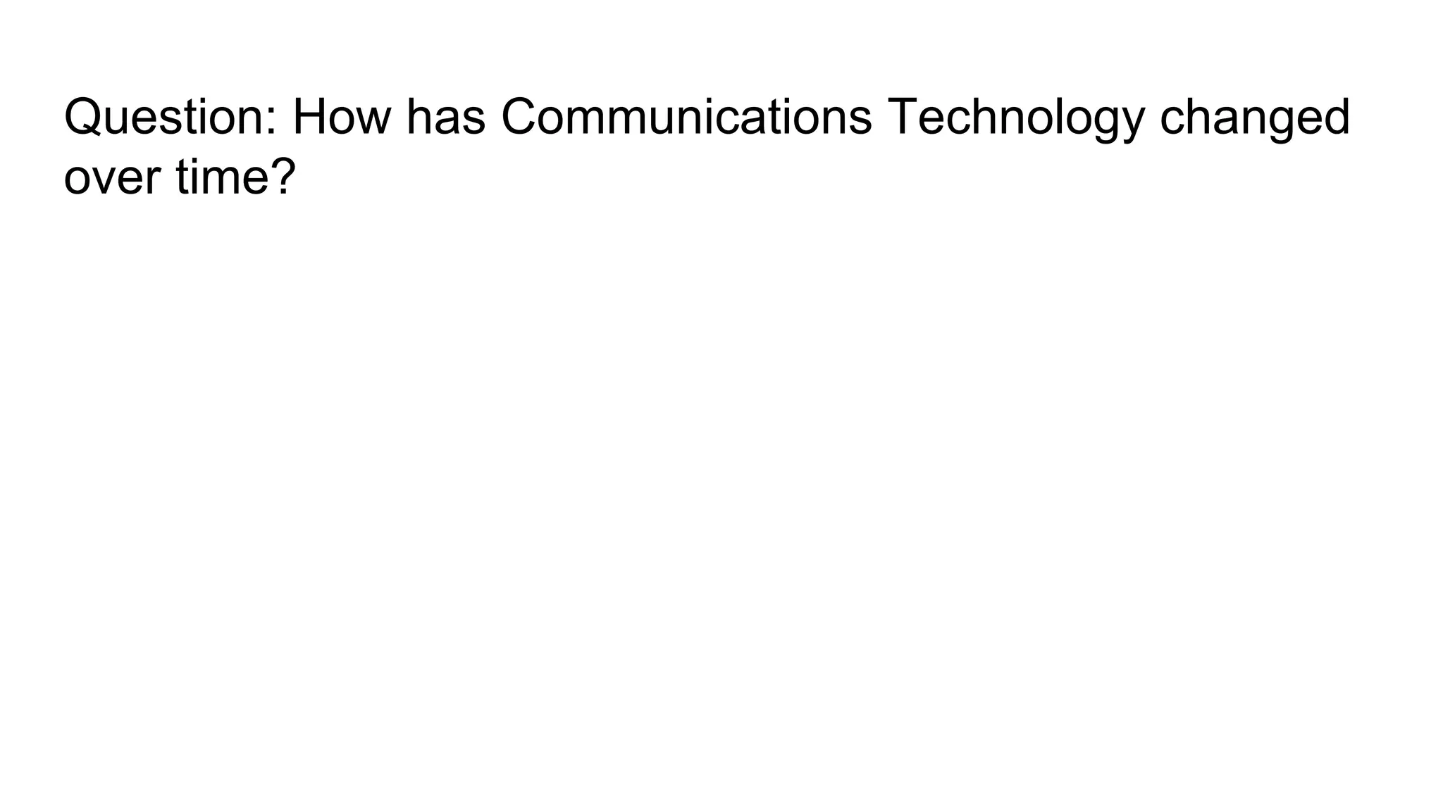 Historical Development of Communications Technology.pptx | Technology ...
