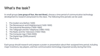 Historical Development of Communications Technology.pptx | Technology ...