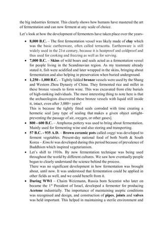 Historical Development of Fermentation | PDF