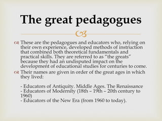 HISTORICAL DEVELOPMENT OF EDUCATION AND HISTORICAL DEVELOPMENT OF ...