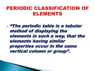 Historical development of periodic table | PPTX