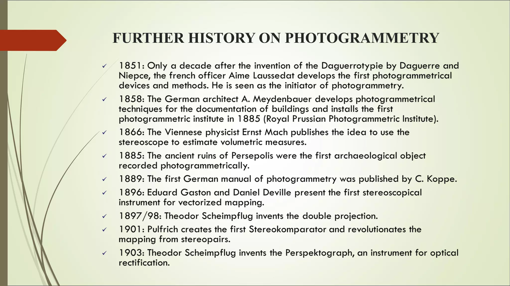 Historical Development of Photogrammetry | PPT