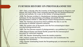 Historical Development of Photogrammetry | PPT