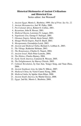Historical dictionary of Аncient Egypt | PDF