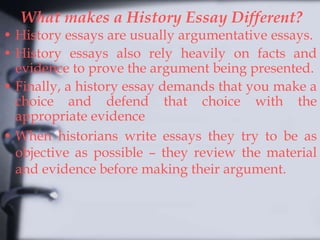 Historical essay writing introduction | PPT