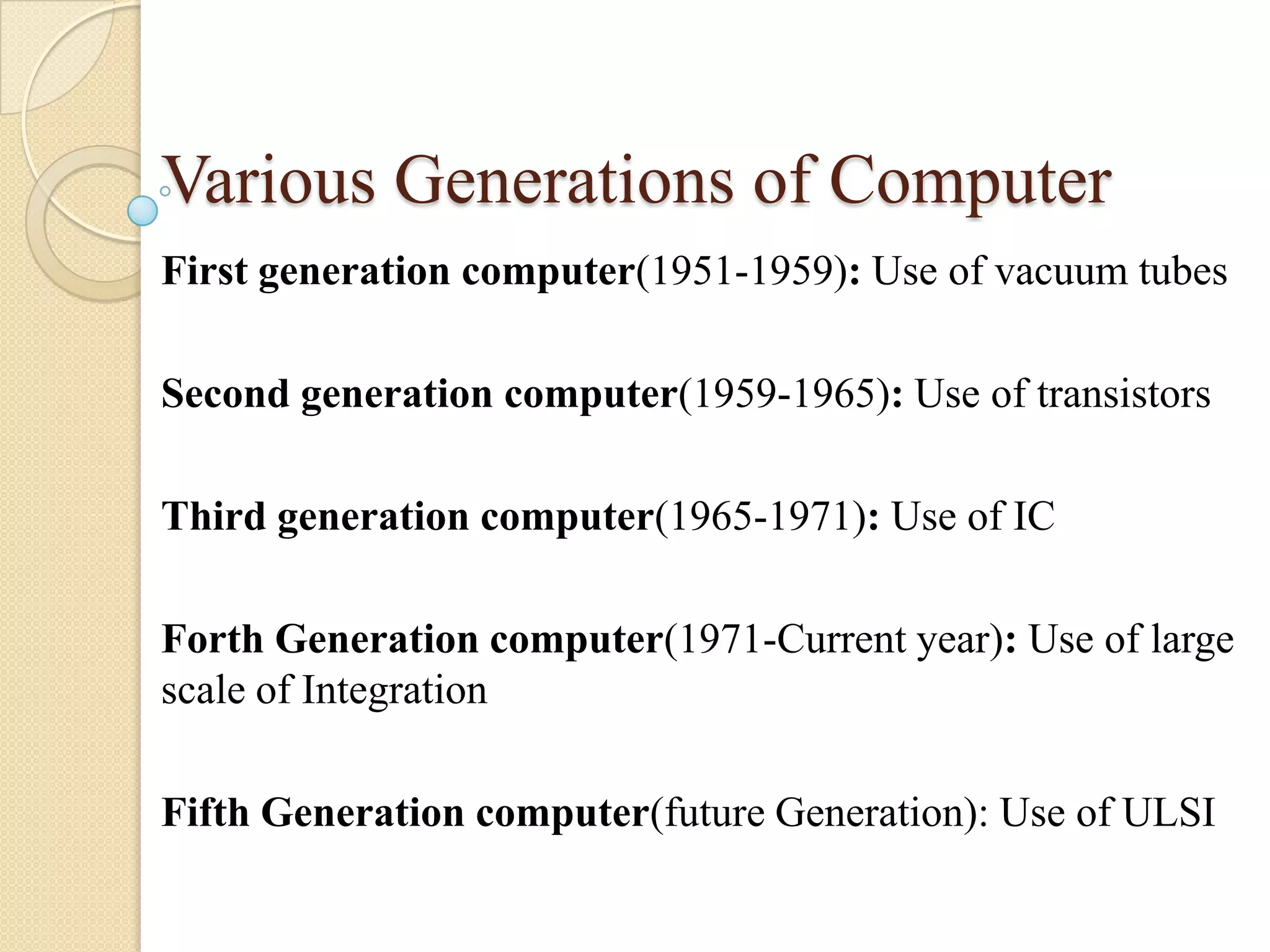 Historical evaluation of computer | PPTX