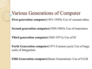 Historical evaluation of computer | PPTX