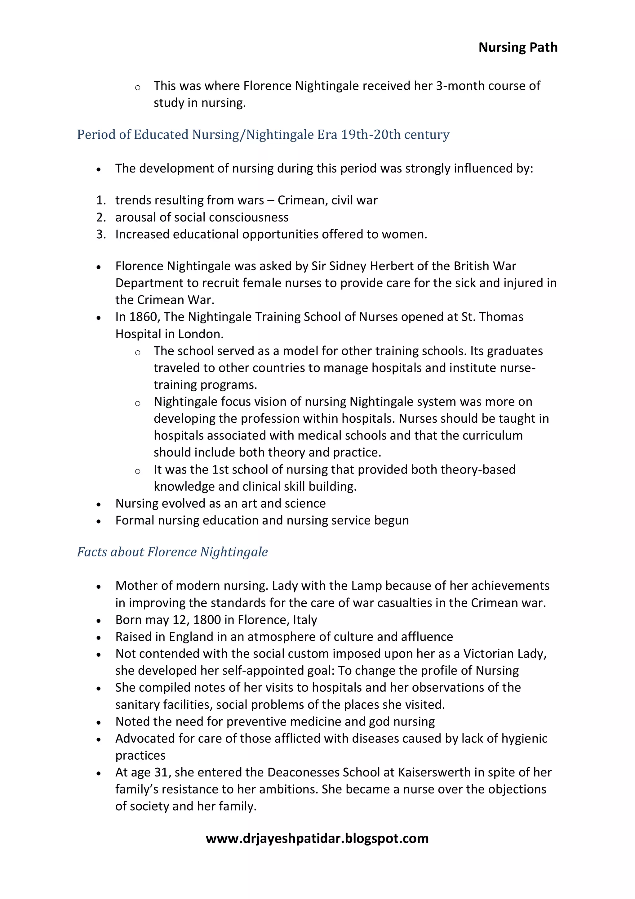 Historical evolution of nursing | PDF