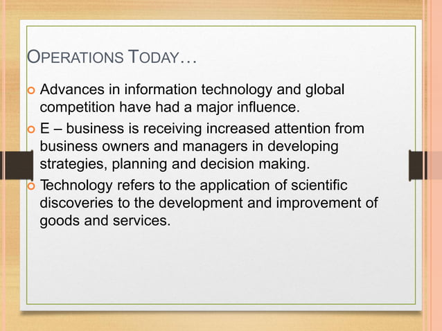 Historical evolution of operations management | PDF