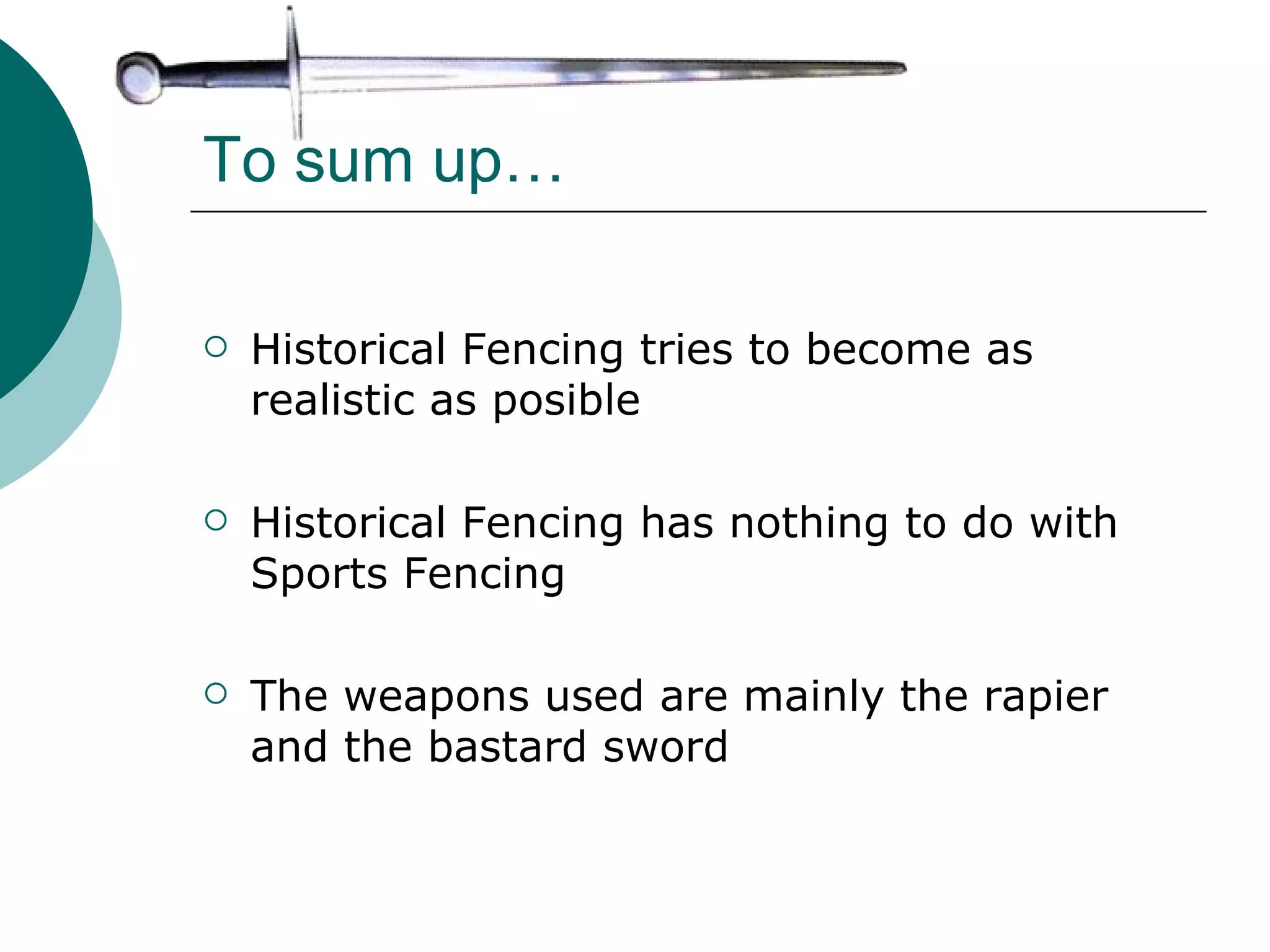 Historical Fencing | PPT