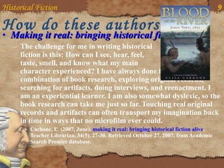 Historical Fiction 2003 version | PPT | Fiction | Books and Literature