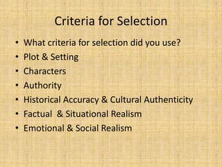 Historical Fiction For Tweens | PPTX