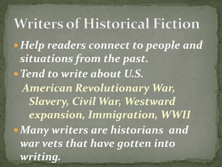 Historical fiction updated power point 3 10-13b | PPTX