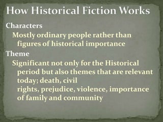 Historical fiction updated power point 3 10-13b | PPTX