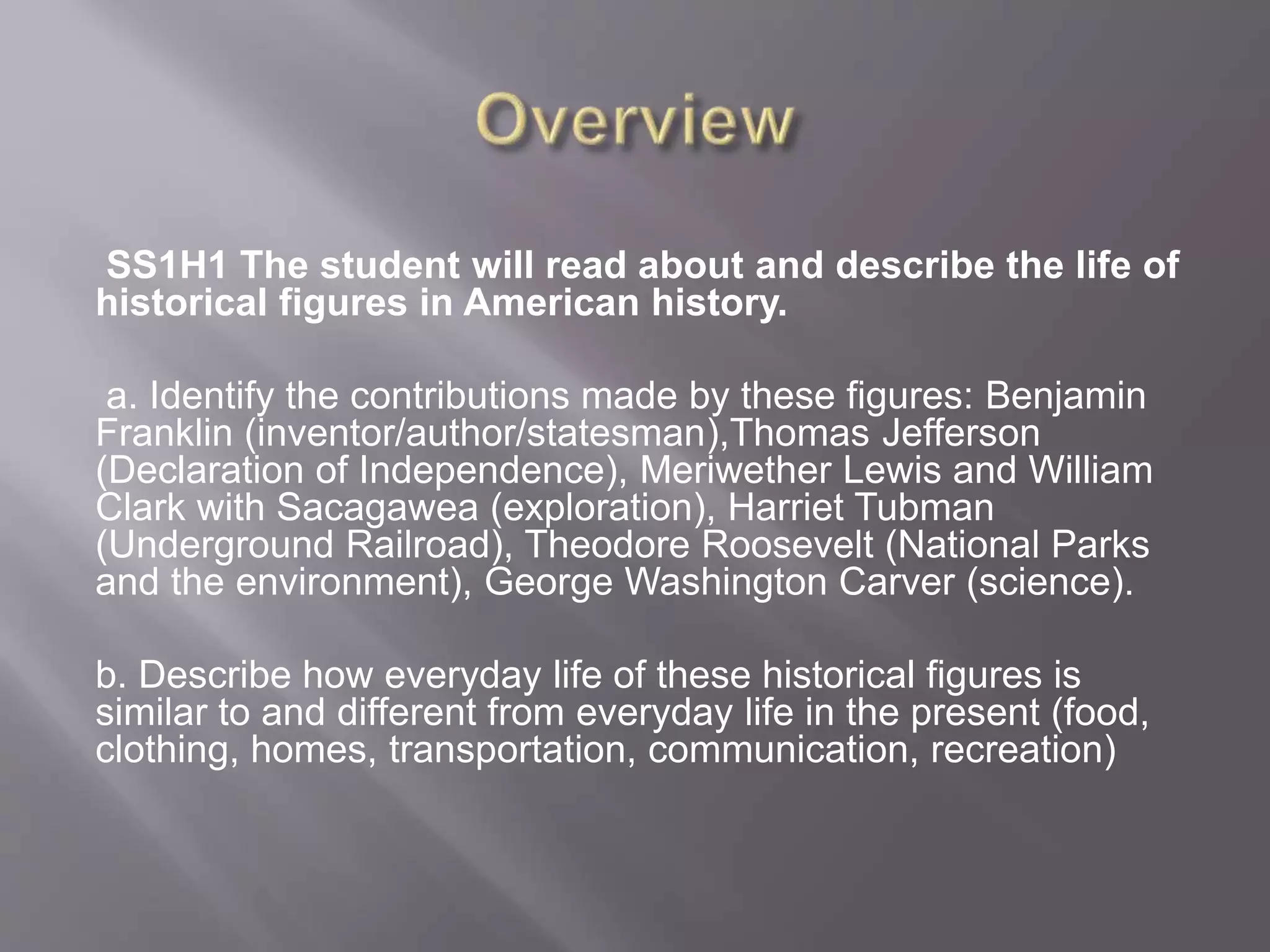 Historical Figures in First Grade | PPTX