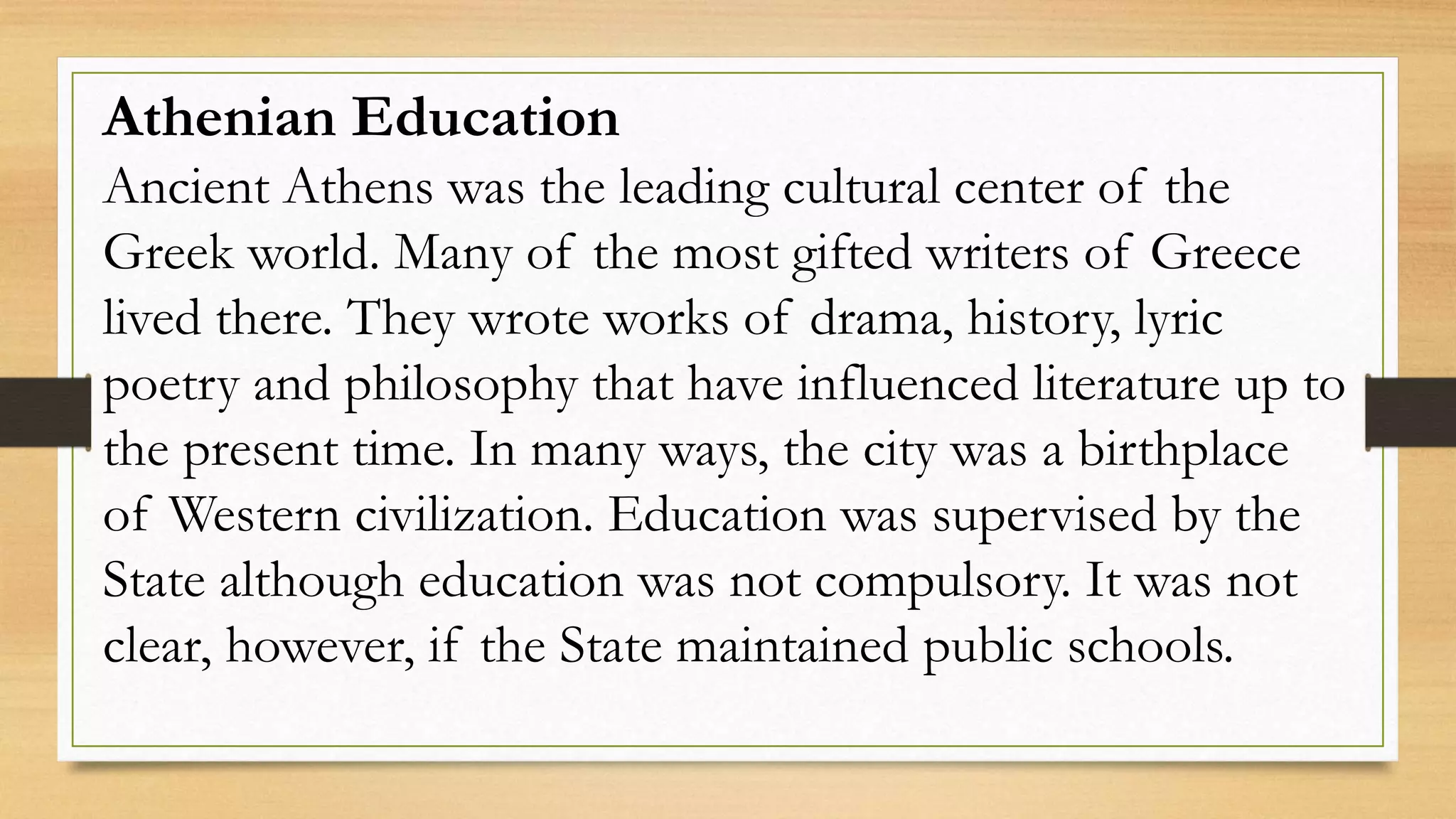Historical foundations of education | PPTX