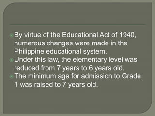 History of Philippine Educational System: ppt | PPTX