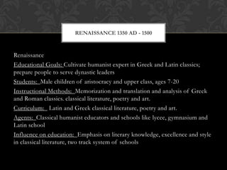 Historical foundations of education | PPTX