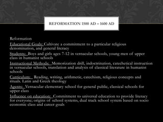 Historical foundations of education | PPTX