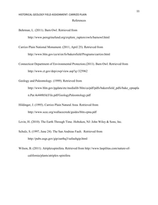 Historical geology field assignment | PDF