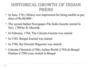 Historical growth of indian press | ODP