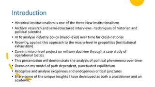 Historical Institutionalism as Method | PPTX
